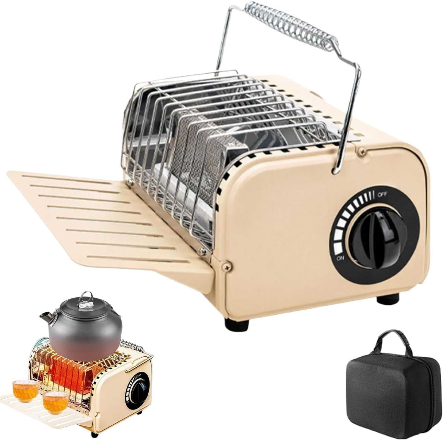 Camping Stove-1200W Tent Gas Stove with Storage Bag, Portable Outdoor ...