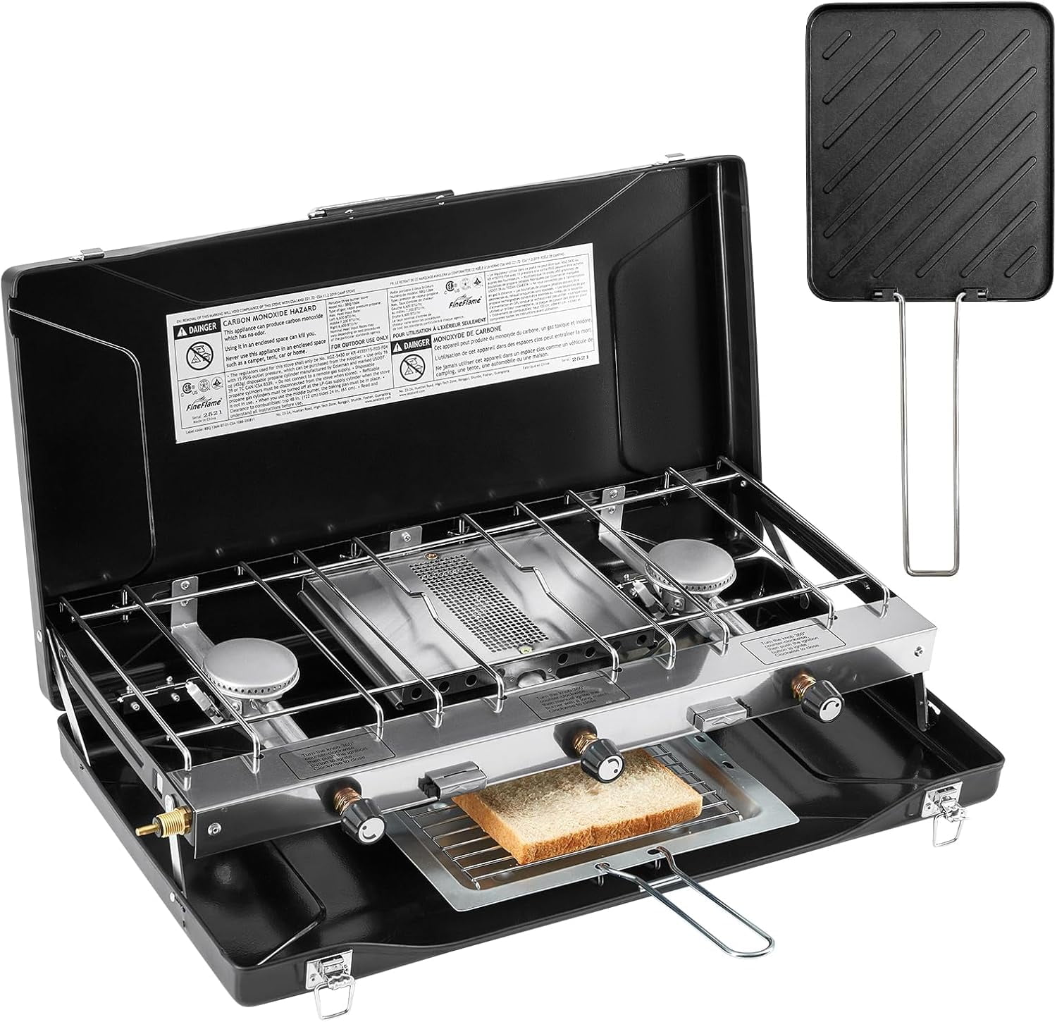 Camping Stove 3 Burner 20400 BTU Propane Portable Stove with Regulator ...