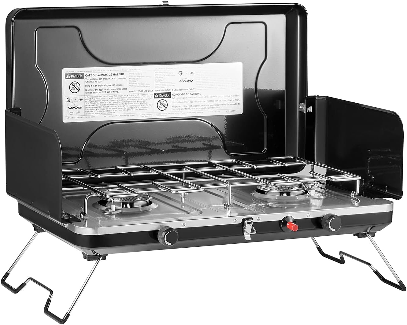 Camping Stove 3 Burner 20400 BTU Propane Portable Stove with Regulator ...