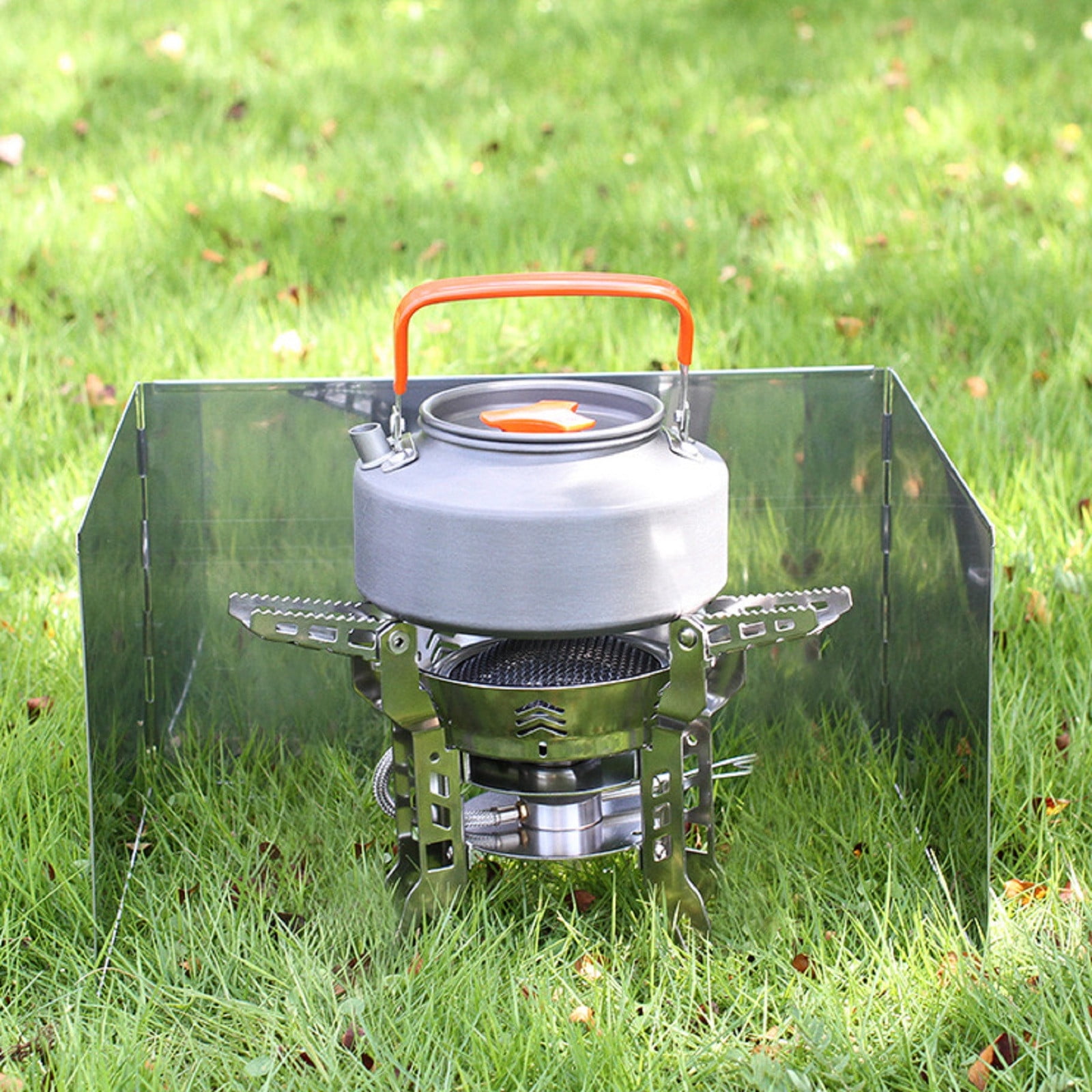 Camping Stove Windscreen 3 Plates Folding Outdoor Stove Windshield Camp ...