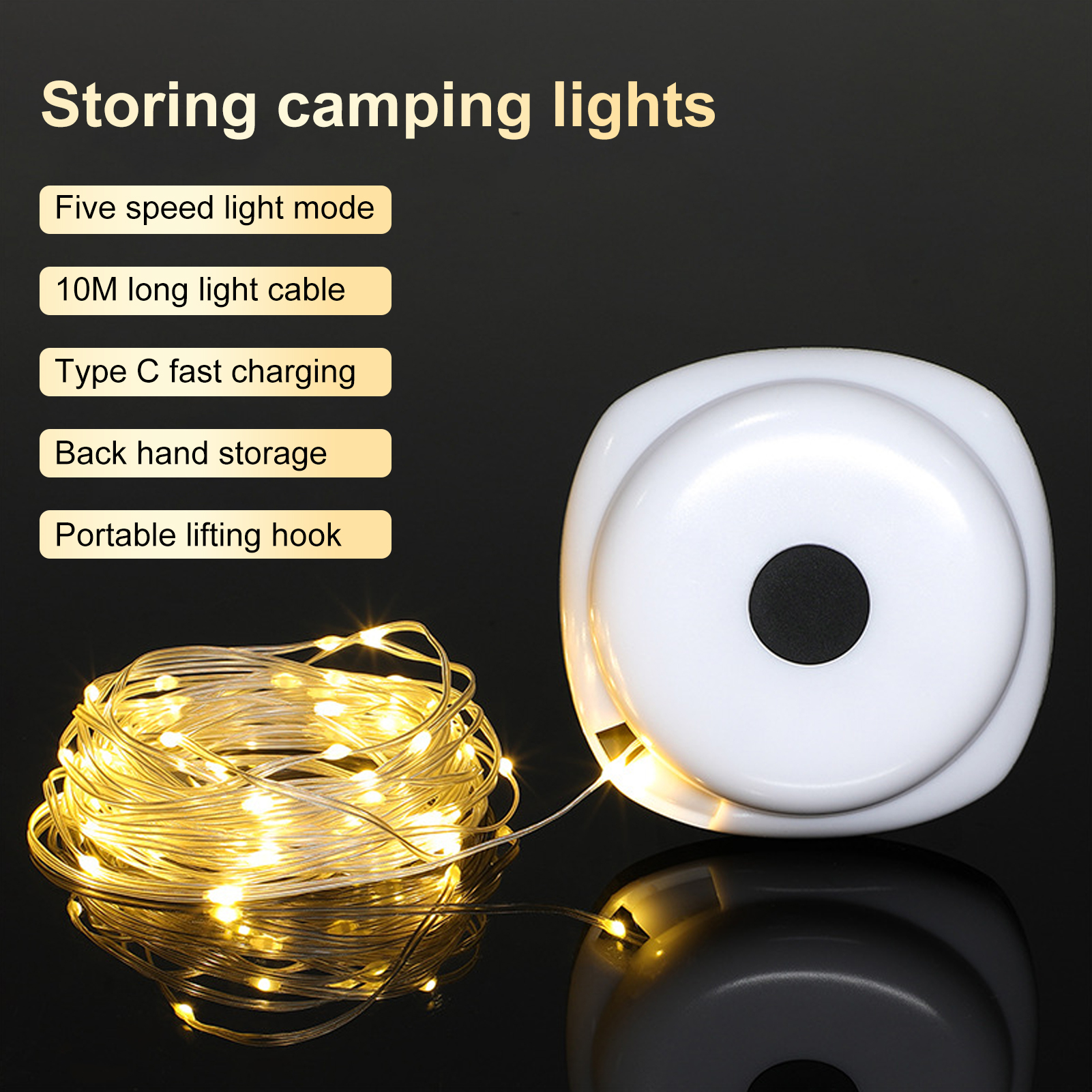 Camping String Light IP67 Waterproof Flexible Multiple Lighting Modes ...