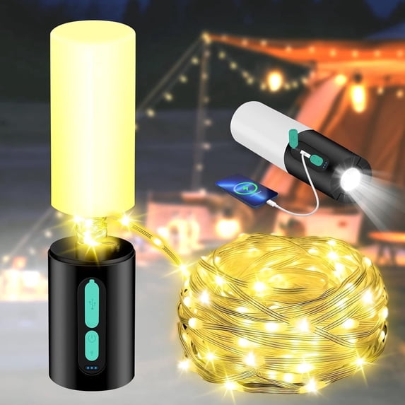 Camping String Lights-Camping Lantern with String Light(33Ft ...