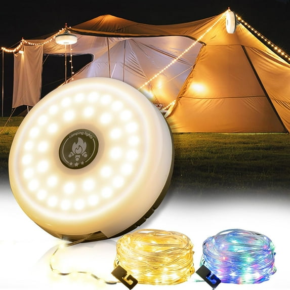 Camping String Lights, Outdoor Camping Lantern with Lighting Modes ...
