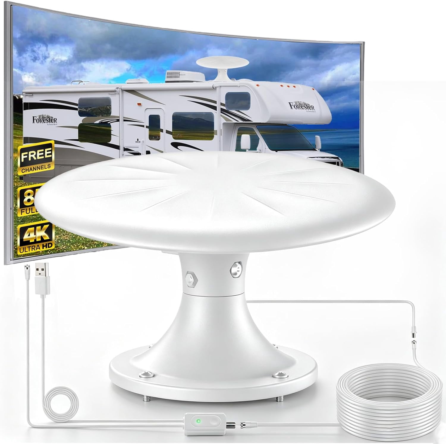 Camping TV antenna, antenna roof mounted, 720° long-range ...