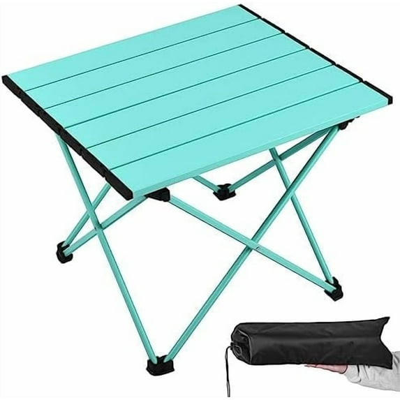 Camping Table with Aluminum Table Top, Folding Beach Table Easy to ...