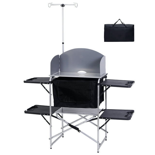 Camping Table, Camp Kitchen, Cook Station, Kitchen Camping Station with ...