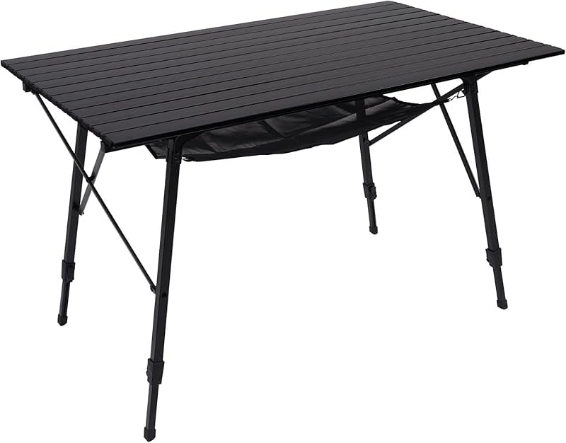 Camping Table Foldable Portable with Adjustable Legs, Aluminum Folding ...
