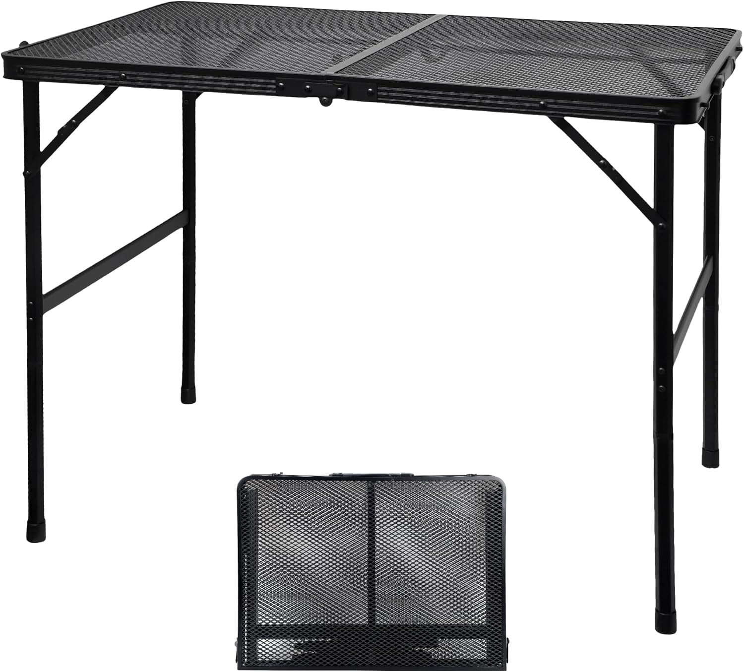Camping Table with Mesh Desktop, Lightweight & Portable Folding Grill ...