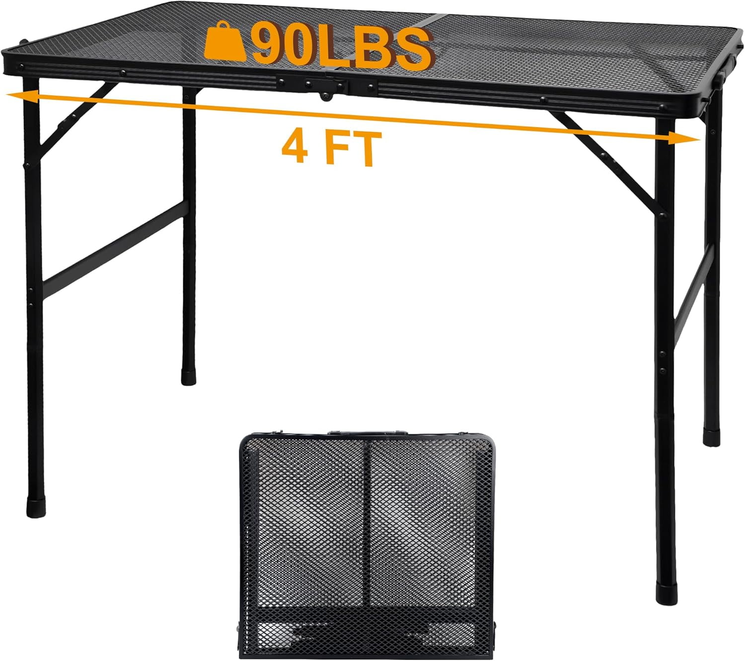 Camping Table with Mesh Desktop, Lightweight & Portable Folding Grill ...