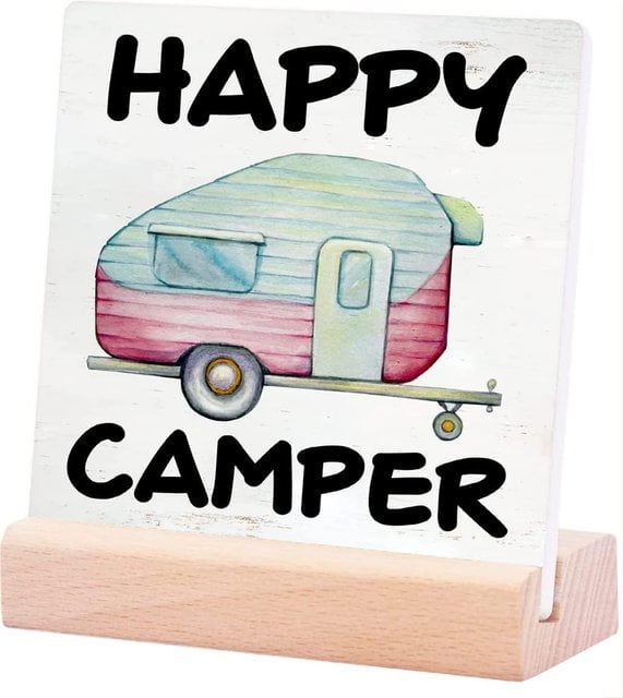Camping Table Sign Home Camp Decor Camper Ceramic Table Plaque with ...