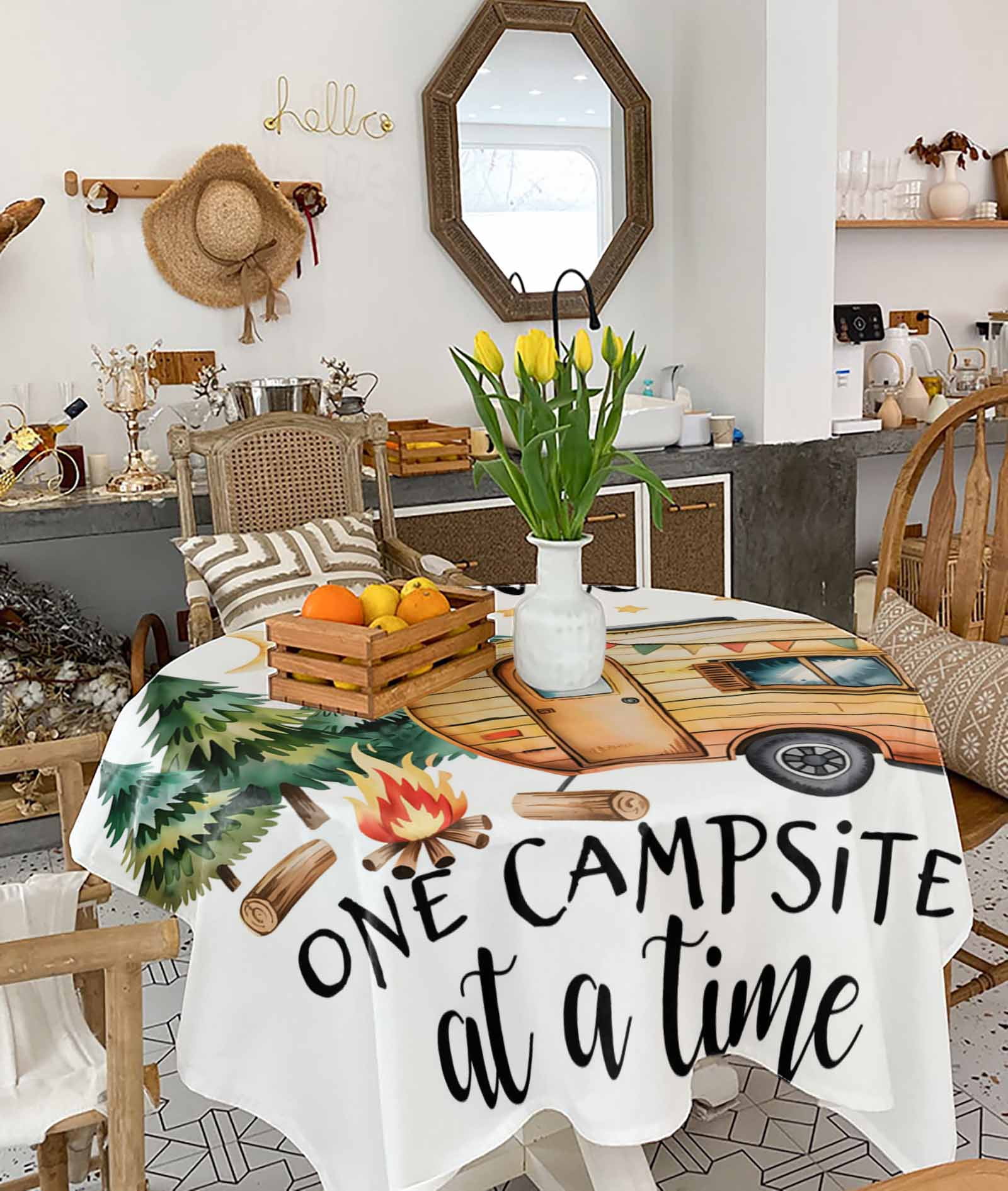 Camping Tablecloth Square Table Cloth 54x54, Waterproof Tablecloth ...