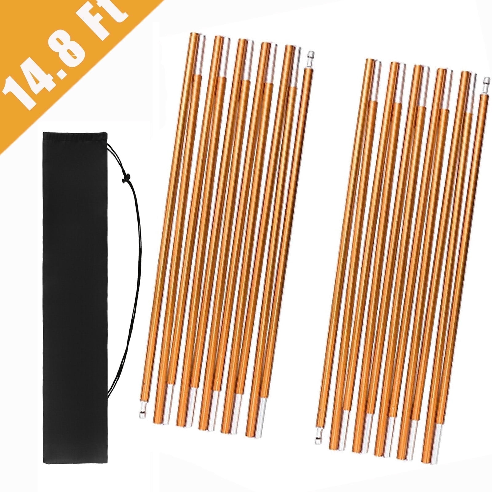 Camping Tarp Poles - Set of 2, Adjustable Aluminum Telescoping Tent ...
