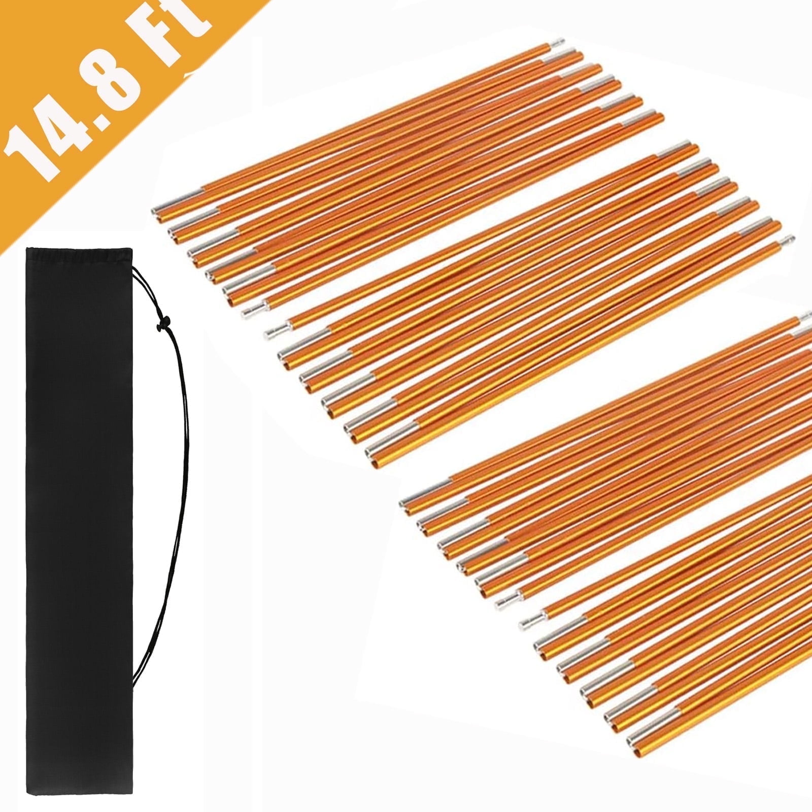 Camping Tarp Poles 4 pack, 14.8 Inch Extend to 14.1 Ft Adjustable ...