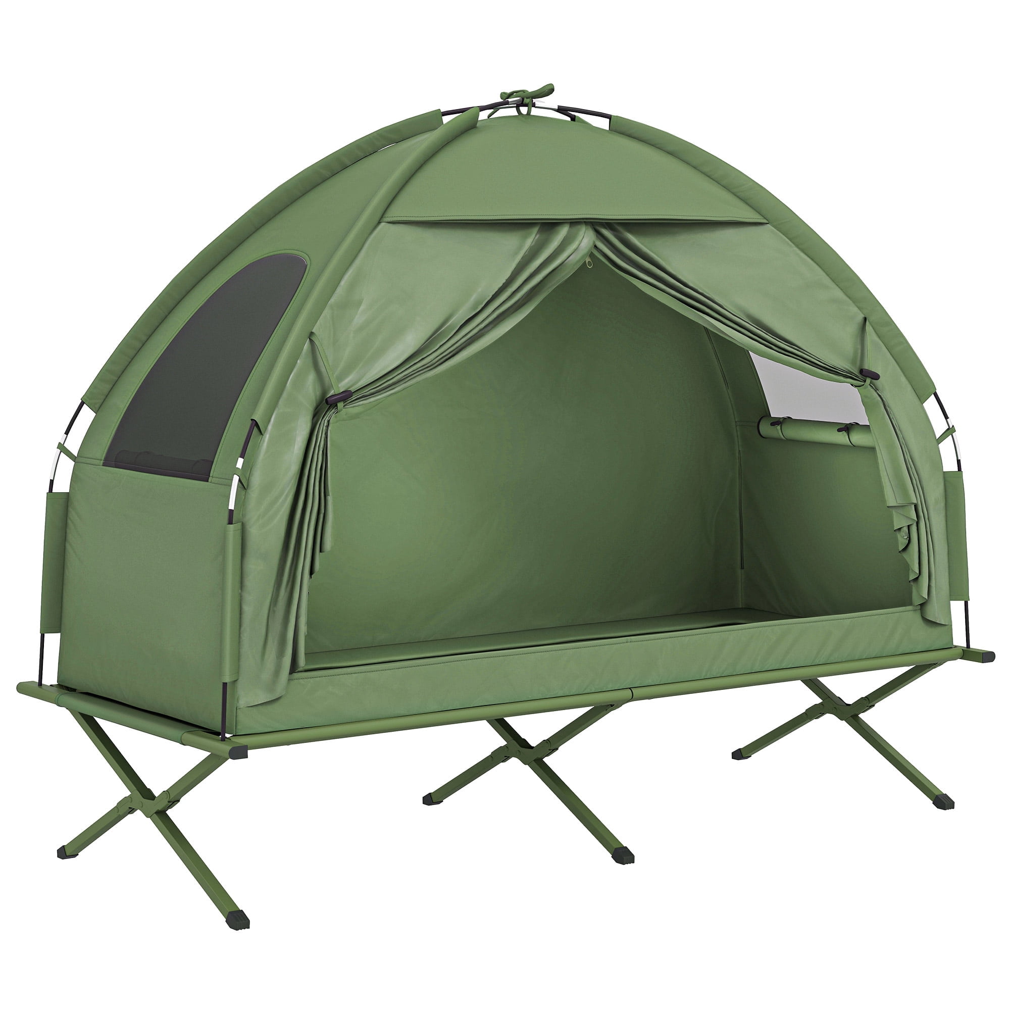 Camping Tent Cot, Single Person Folding Cot Combo, Off-Ground Tent ...