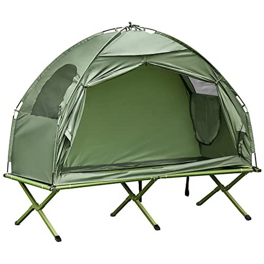 Camping Tent Cot, Single Person Folding Cot Combo, Off-Ground Tent ...