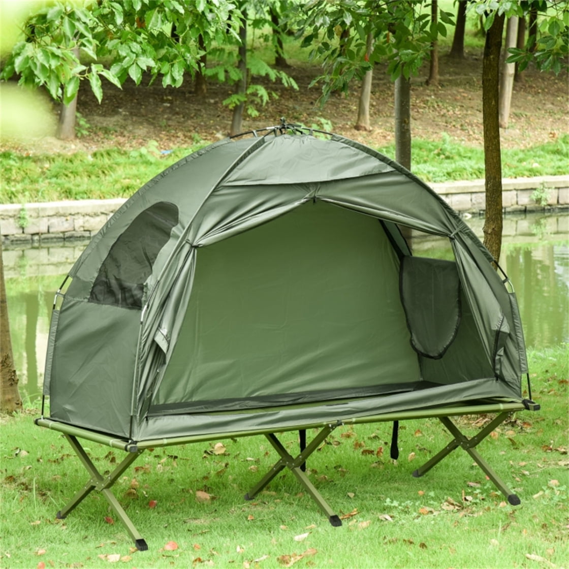 Camping Tent Cot without Air Mattress, Folding Camping Cot with Tent ...