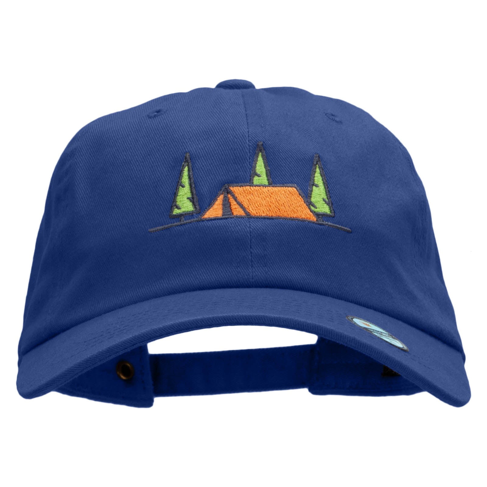 Camping Tent Embroidered Washed Cap - Royal OSFM - Walmart.com