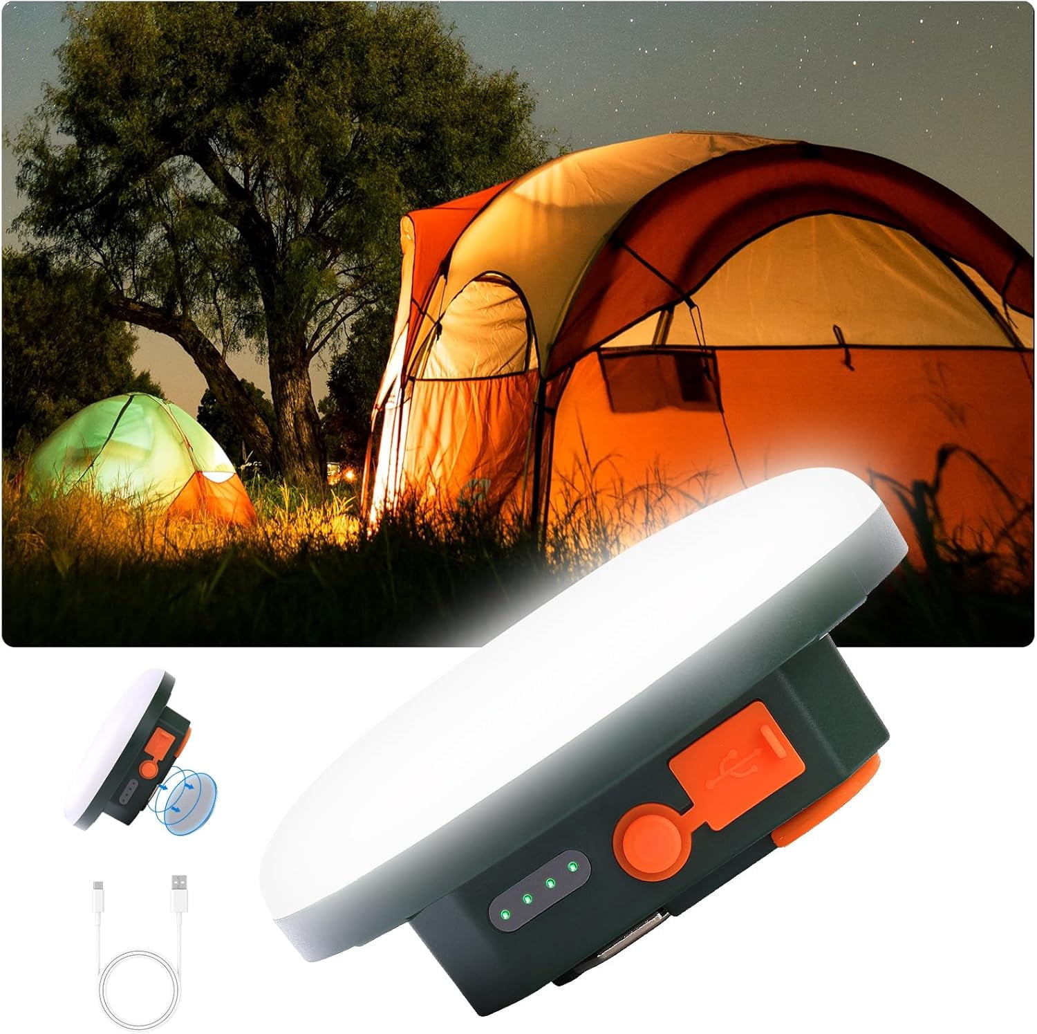 Camping Tent Light,Hanging Bright LED Rechargeable Portable Lantern for ...