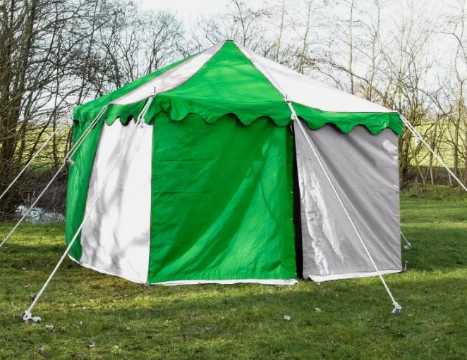 Camping Tent Medieval Knight Harold square Green -White Water proof ...