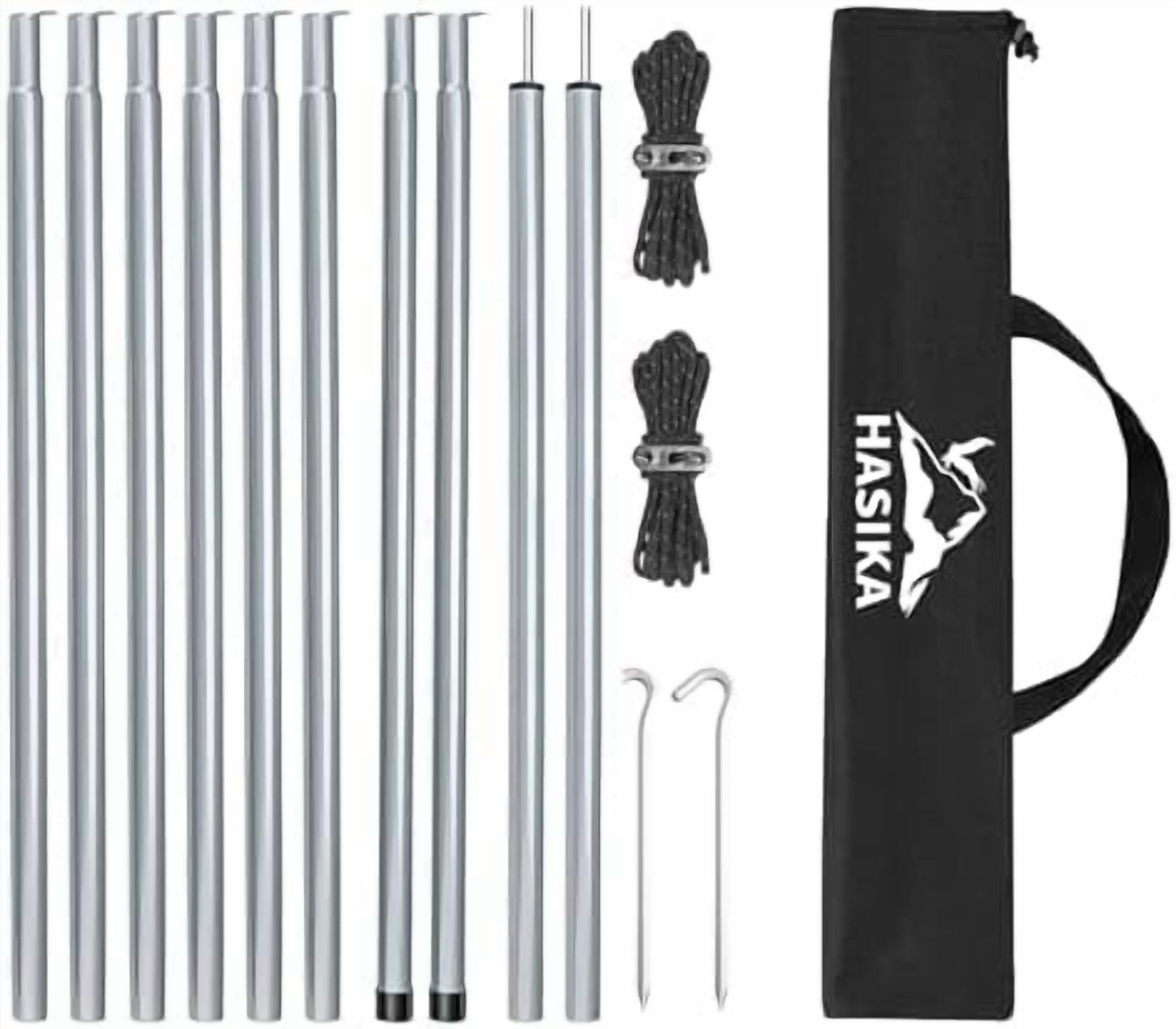 Camping Tent Pole Repair Kit Including Ropes Stakes Adjustable from 30 ...