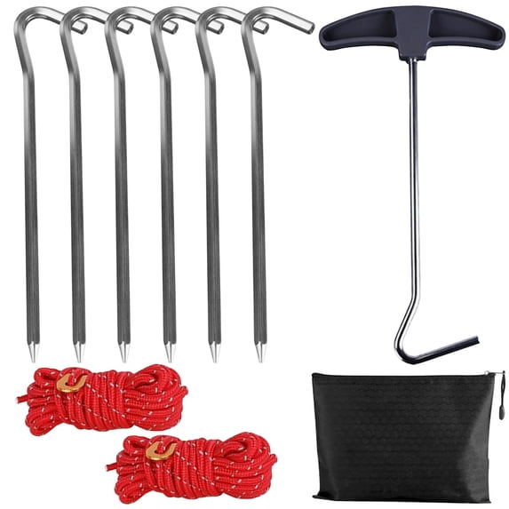 Camping Tent Stakes Pegs Metal Stake for Ground,7 Inch Tent Stakes Set ...