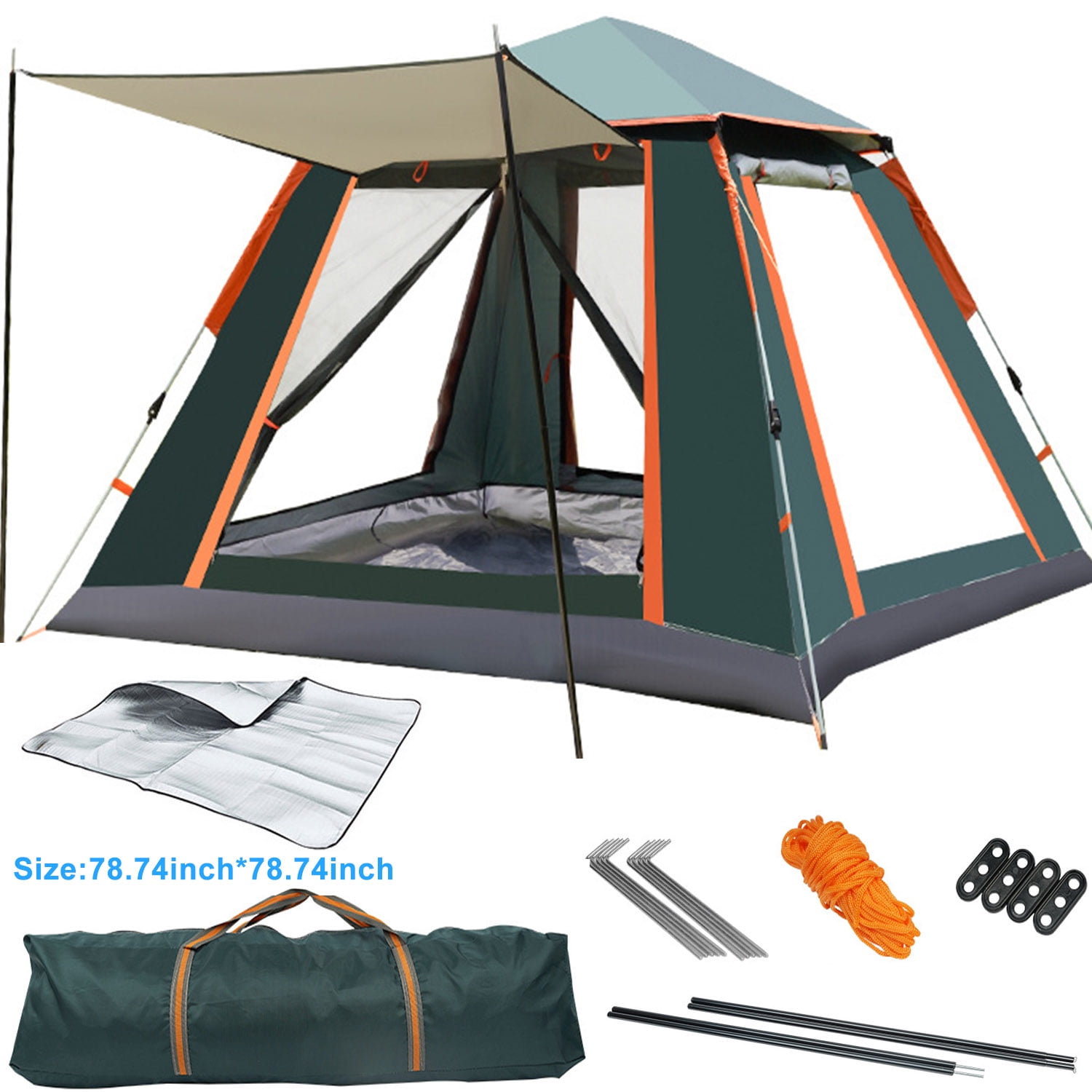 Lightweight Hiking Dome Tent for 3/4 Person, Waterproof, Easy Setup ...