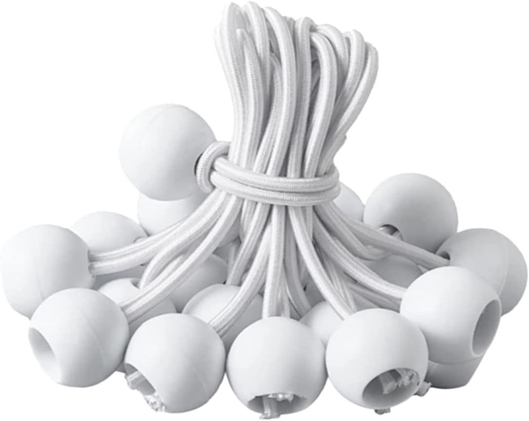 Camping Tents 50pcs Elastic Rope Canopy Cords Bungee Cords Strap White ...