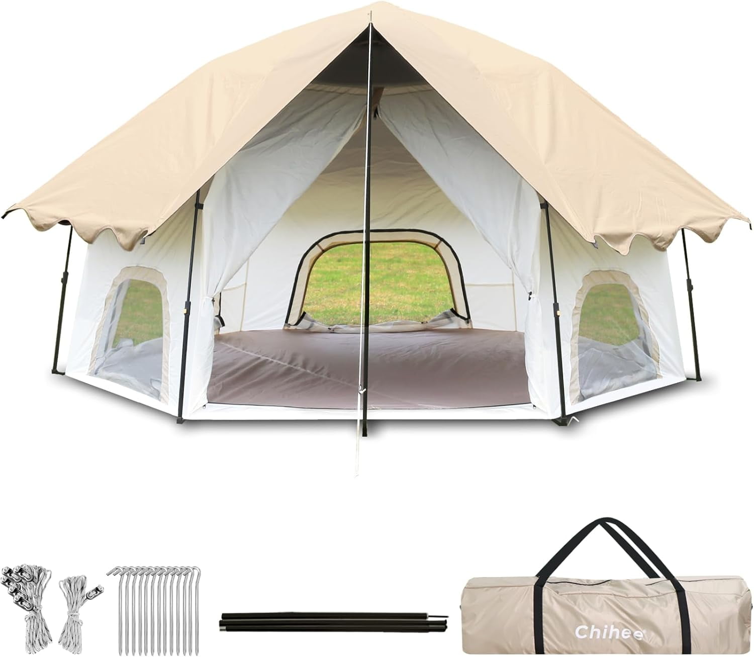 Camping Tents Pop-Up Stand-up Tent, Family Cabin Tent with Awning Porch ...