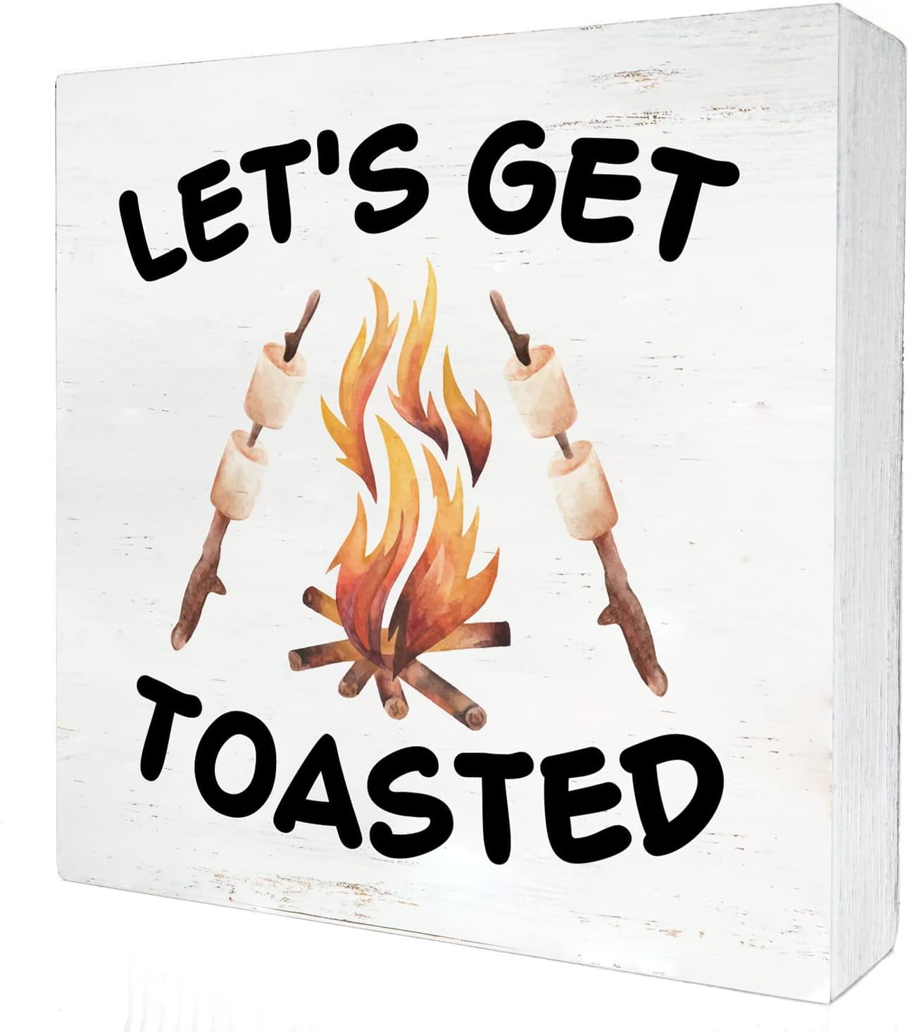 Camping Toasted Wood Box Sign Home Decor Rustic Camping Campfire Wooden ...