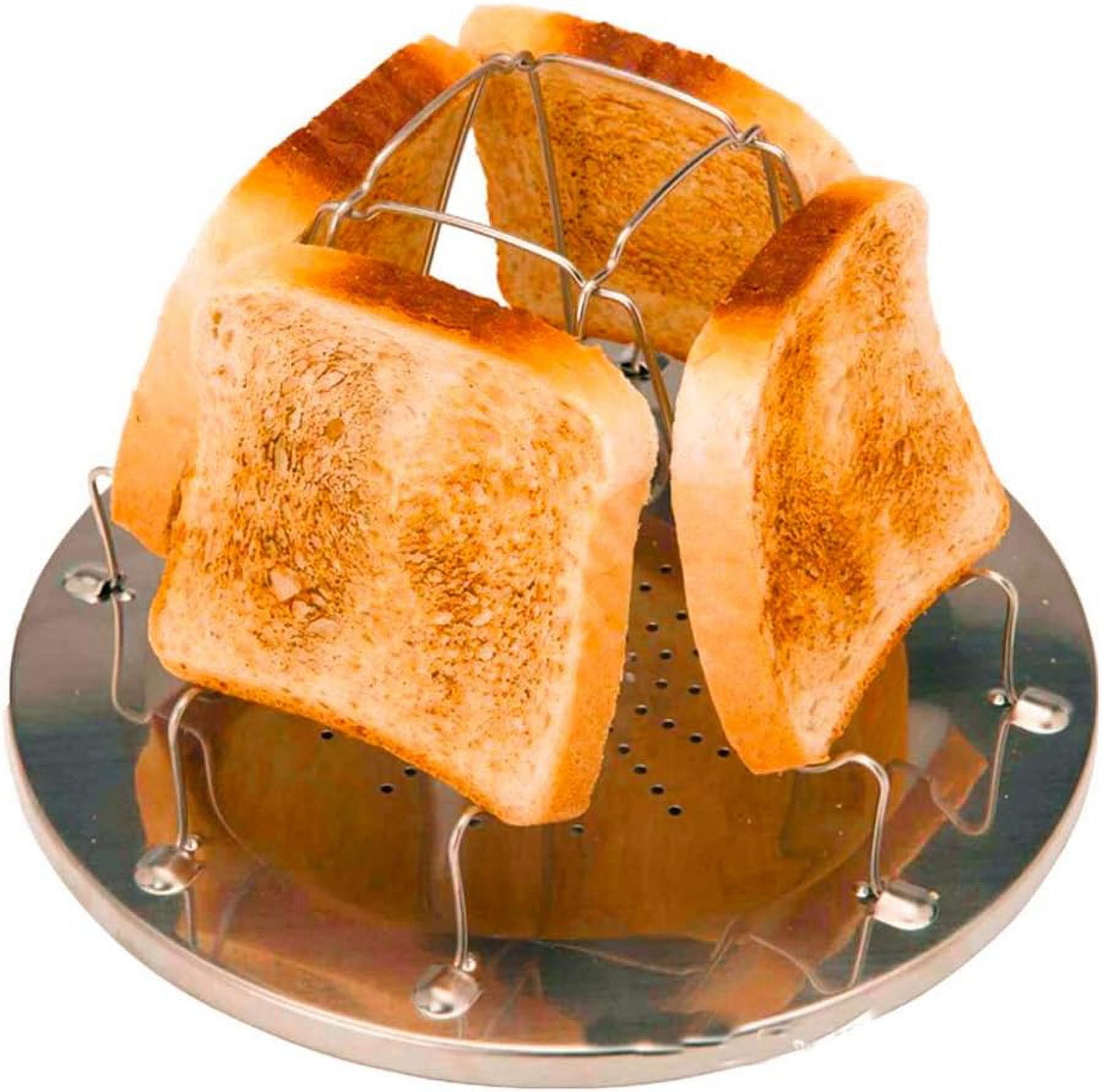 Camping Toaster for Gas Stove – 4-Slice Stainless Steel Stovetop Bread ...