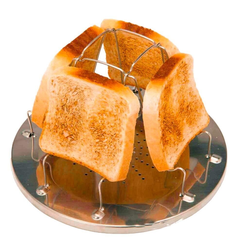 Camping Toaster for Gas Stove 4-Slice Stainless Steel Stovetop Bread ...