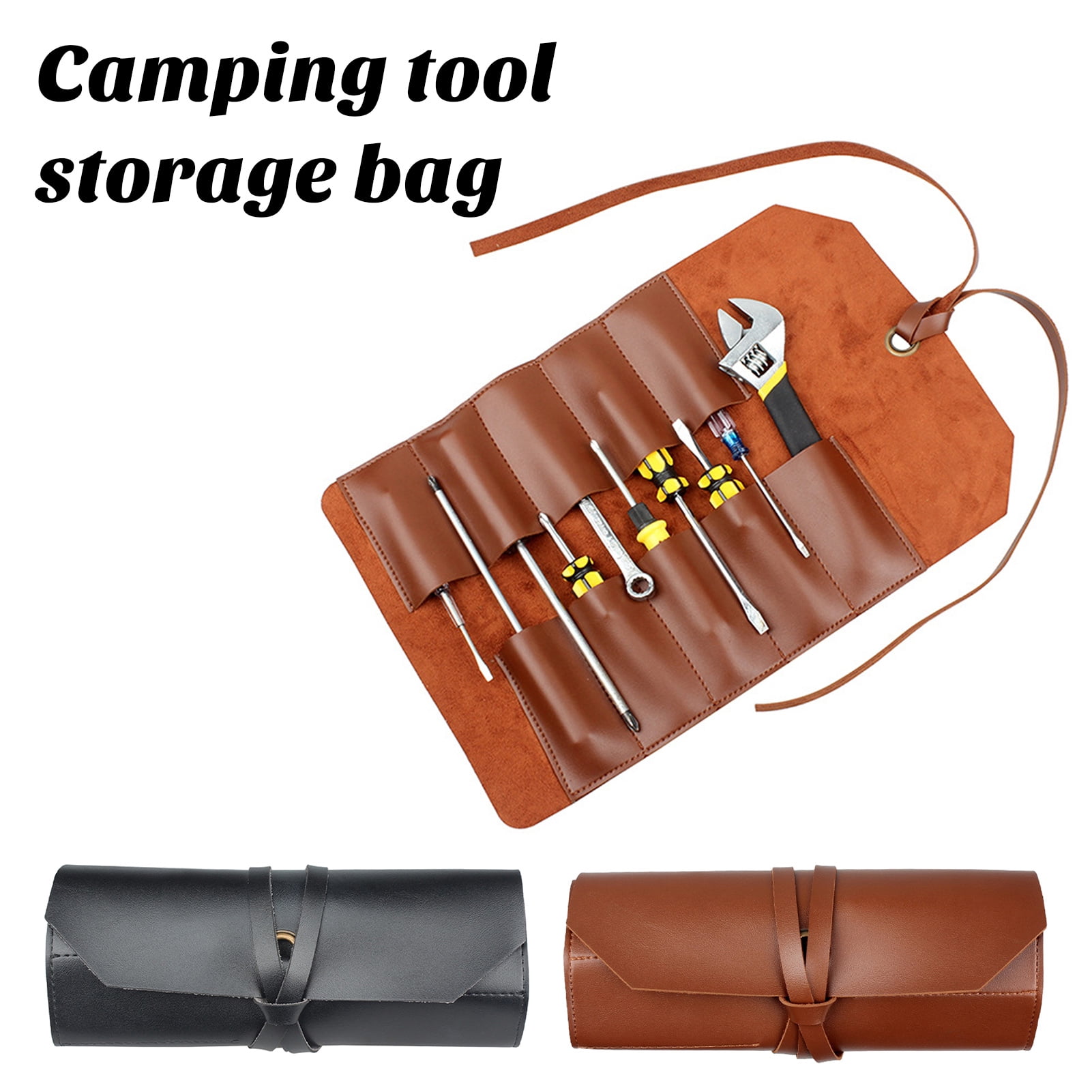 Camping Tool Roll Organizer Detachable Tool Pouch with 12 Staggered ...