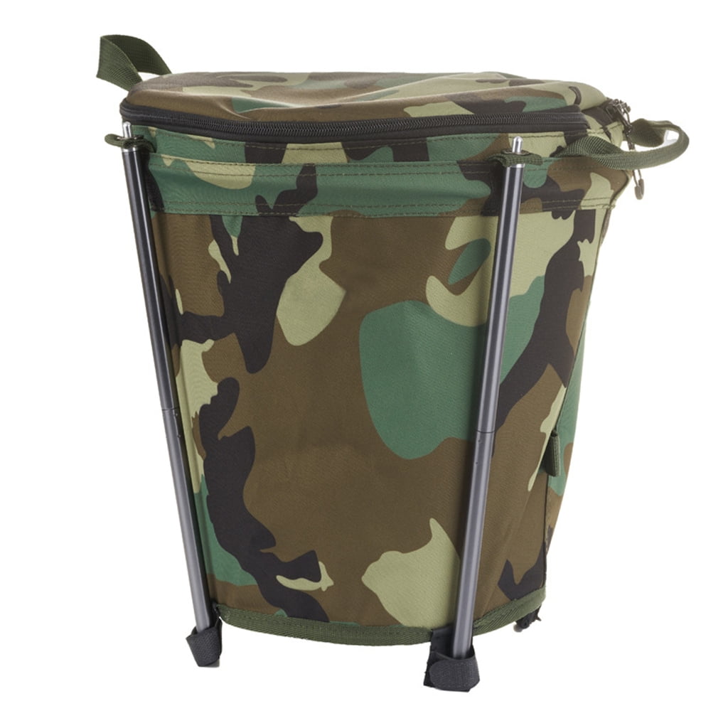 Camping Trash Can, Foldable Garbage Bin with Zippered Lid, Garbage ...