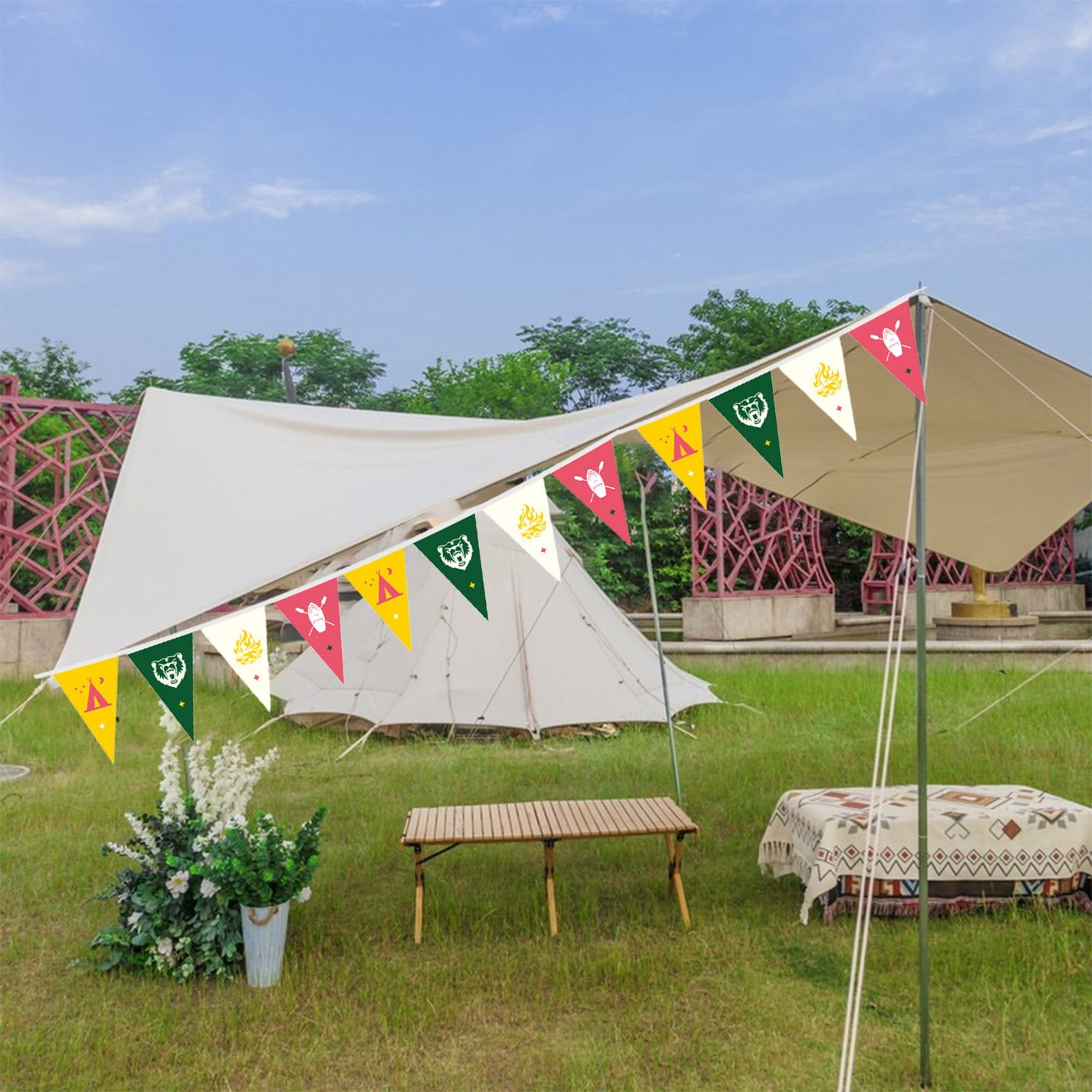 Camping Triangle Wind Flags,Pennant Banner Flags,Campsite Atmosphere ...