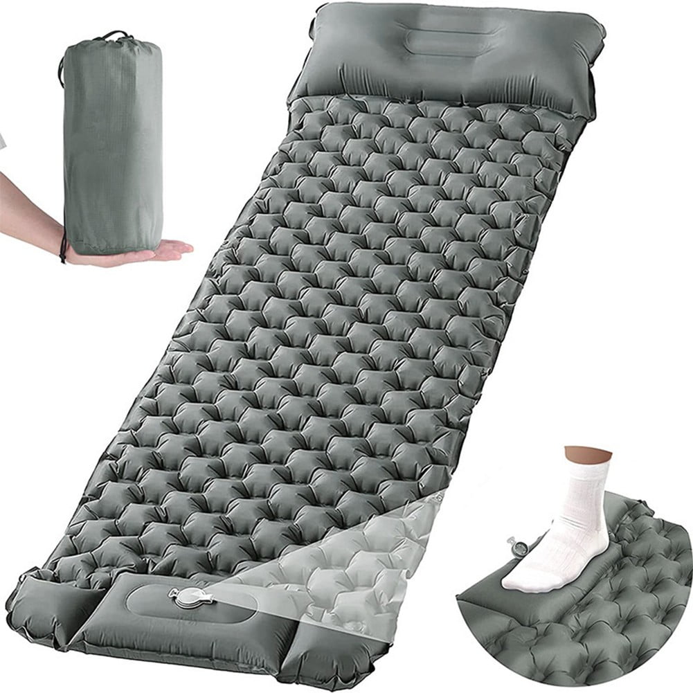 Camping Trips Camping Pad Ergonomic Sleeping Pad Built-in Foot Pump ...