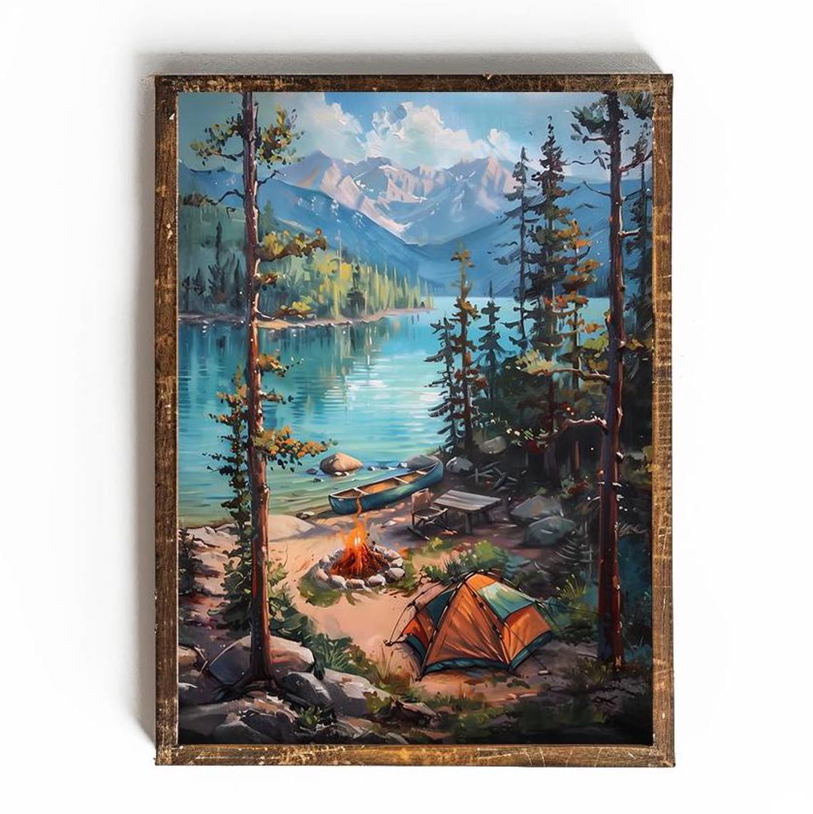 Camping Wall Art North Cascades National Park Poster Vintage Camping ...