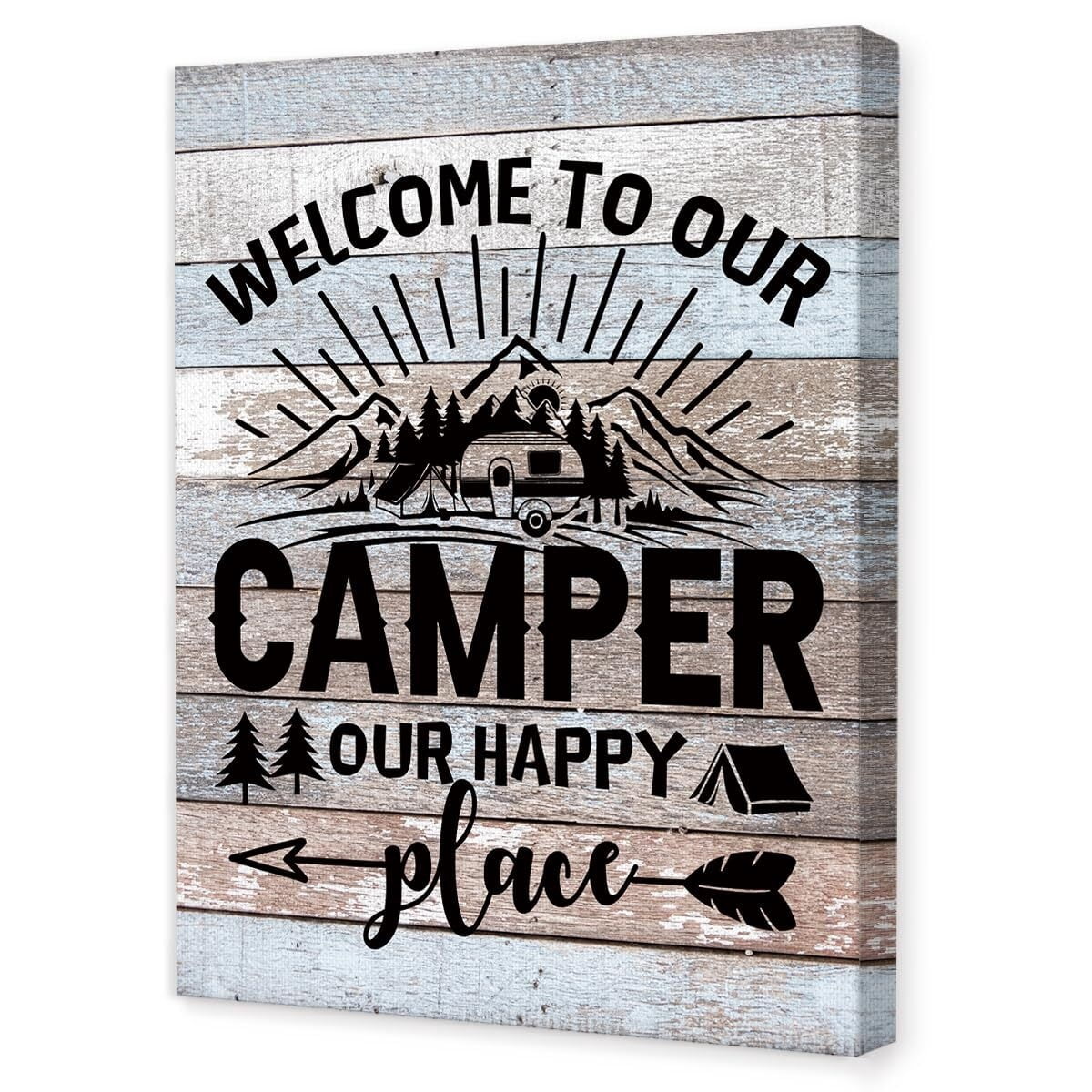 Camping Wall Art poster Welcome to Our Camper Our Happy Wall Decor RV ...