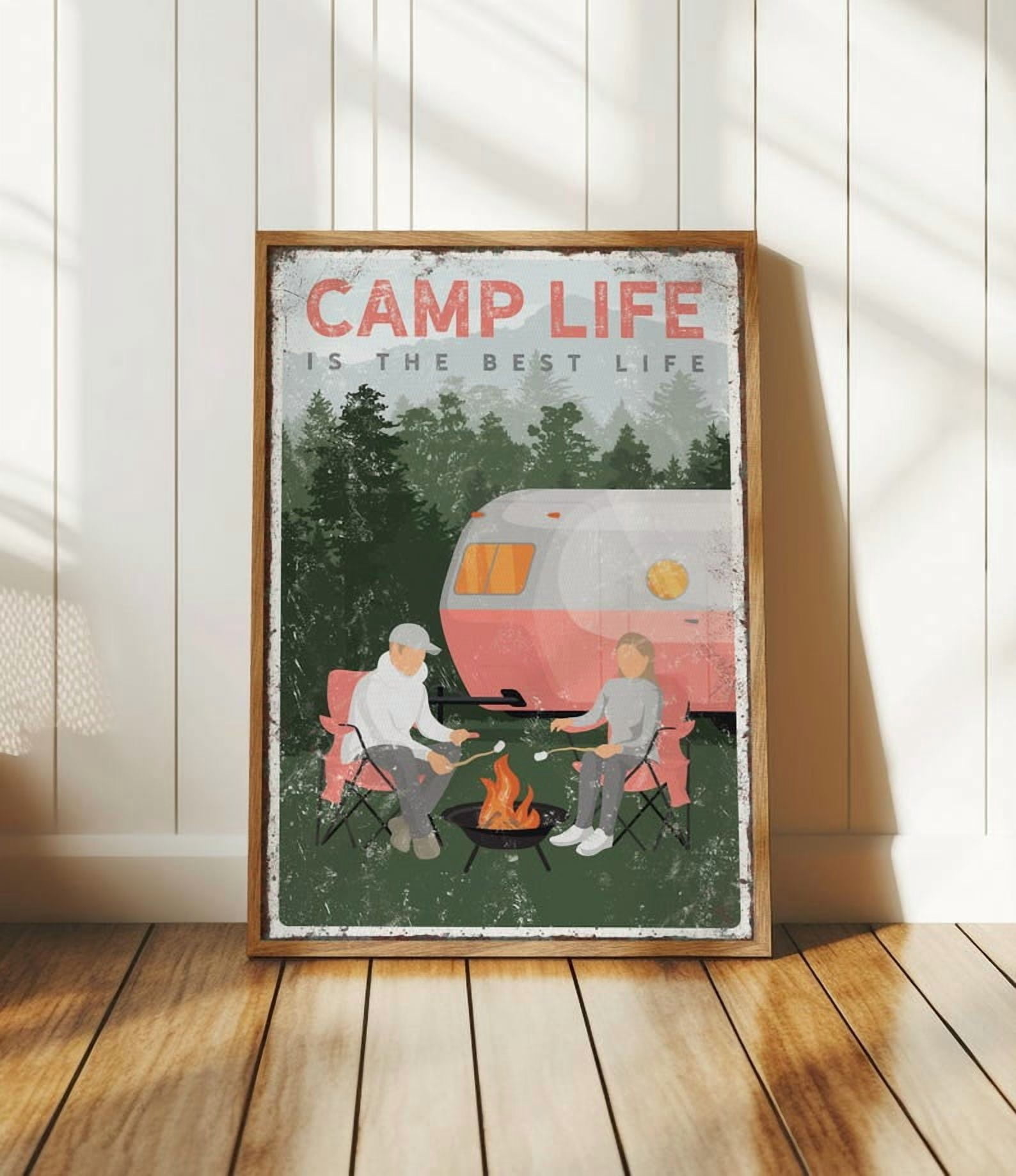Camping Wall Decor Rustic Vintage Nature Outdoor Adventure Scene poster ...