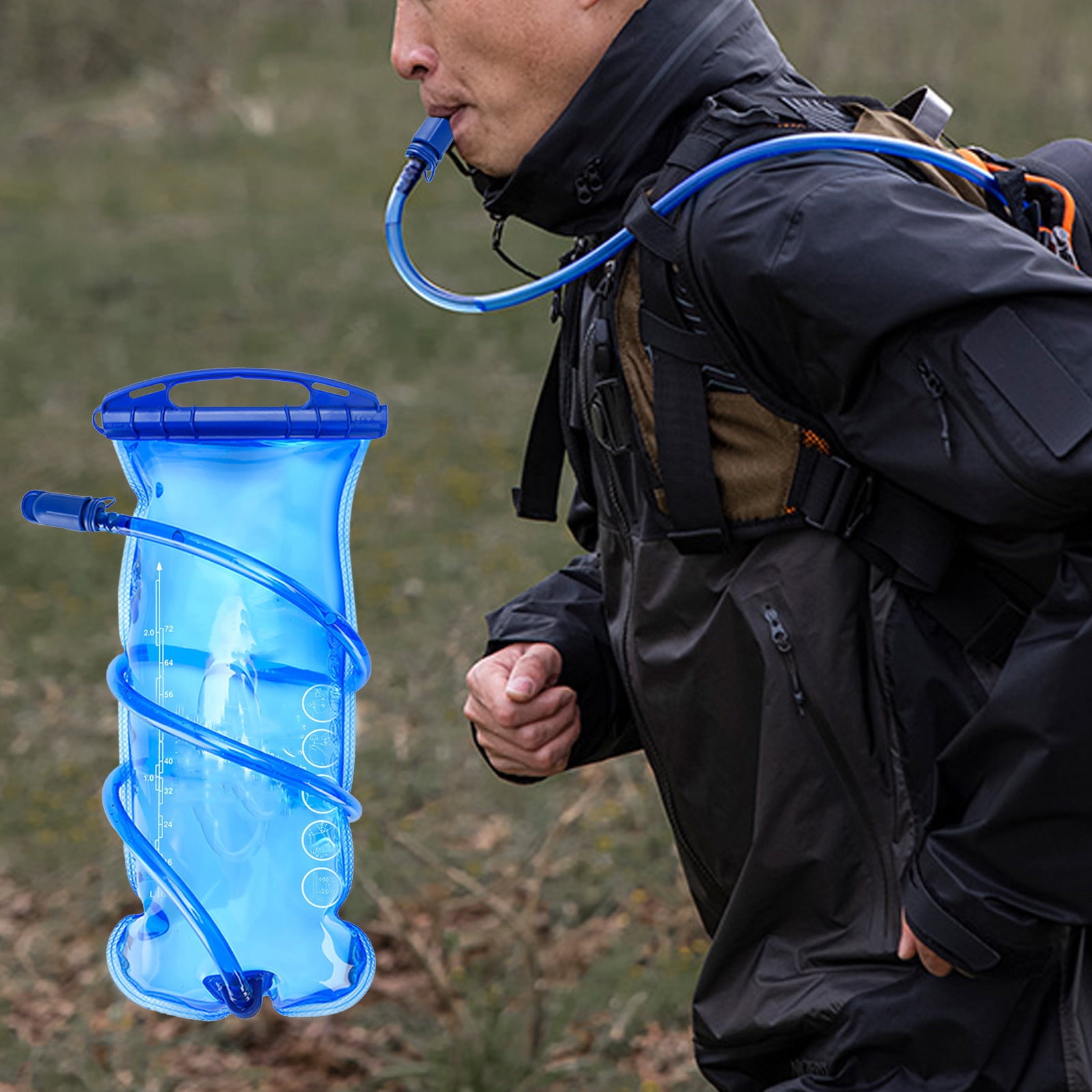 Camping Water Bag With Straw Hiking Backpack Water Bag Cycling Water Bag Foldable Camping Hiking ...