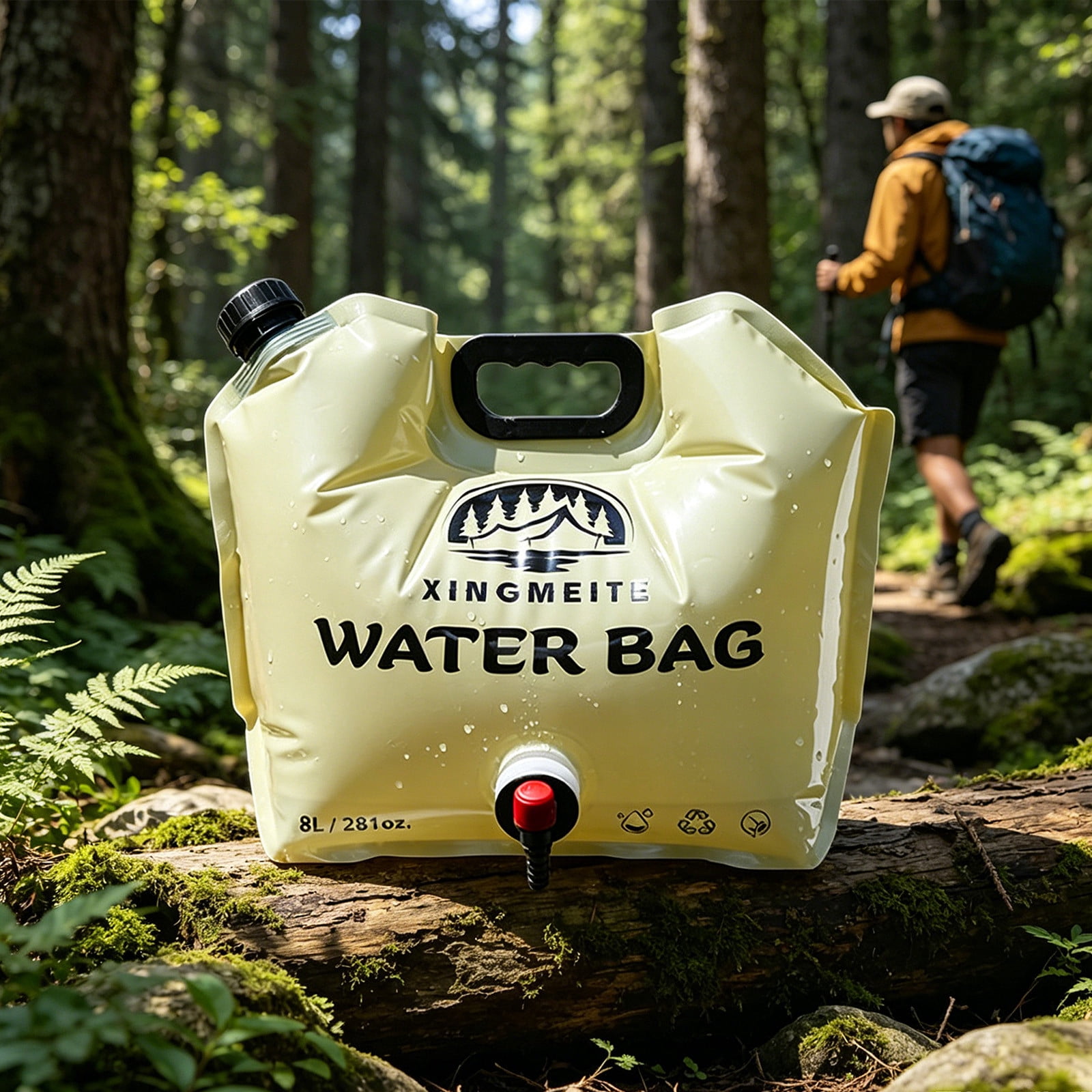 Camping Water Container 8L Collapsible Water Jug with Spout - Reusable ...