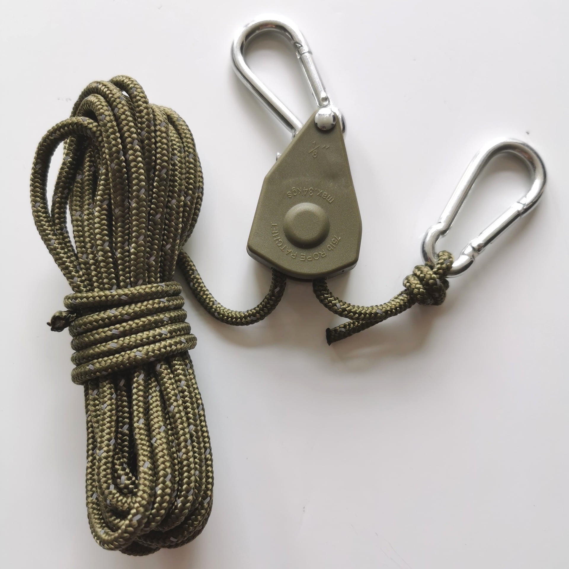 Camping Wind Rope Pulley Tie Downs with Carabiners, 4 Counts Durable ...