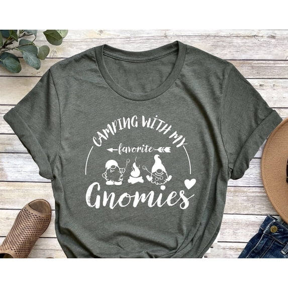 Camping With My Gnomies TShirt Fires Friends Fun Camping Crew Tee ...