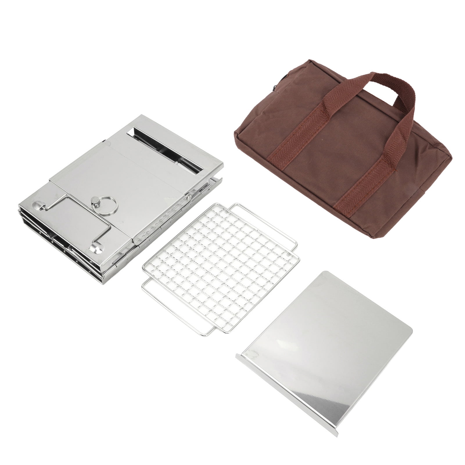 Camping Wood Stove Foldable Stainless Steel Integrated Mini BBQ Grill ...