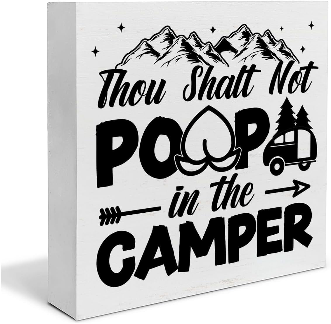 Camping Wooden Box Sign House Decor I Just Want to Go Camping Square ...
