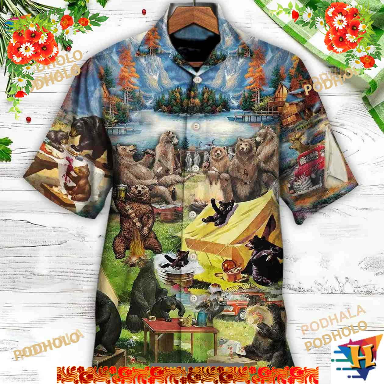 Camping Worst Case Scenario Bears Eat Hawaiian Shirt, Gift Ideas For ...