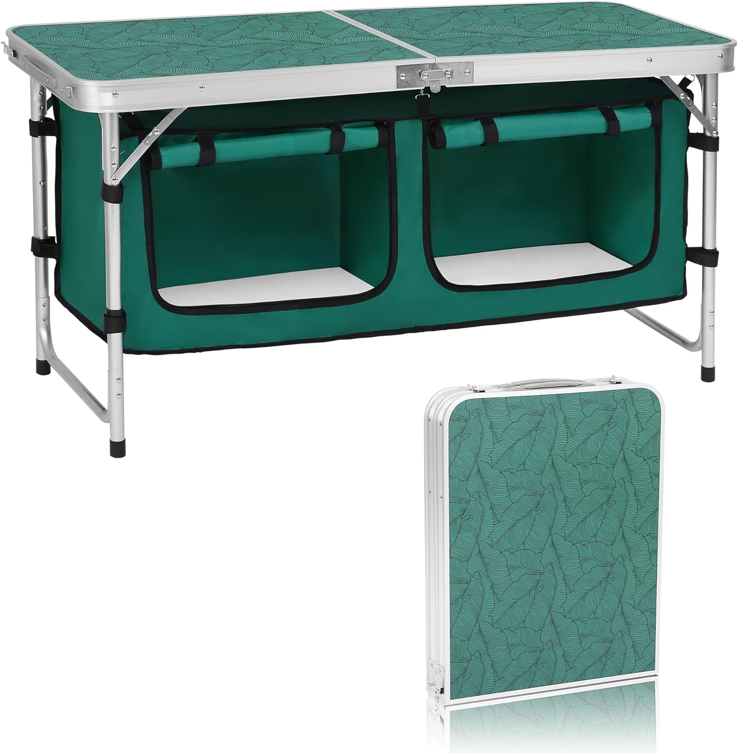 Camping folding aluminum table with adjustable table legs, suitable for ...