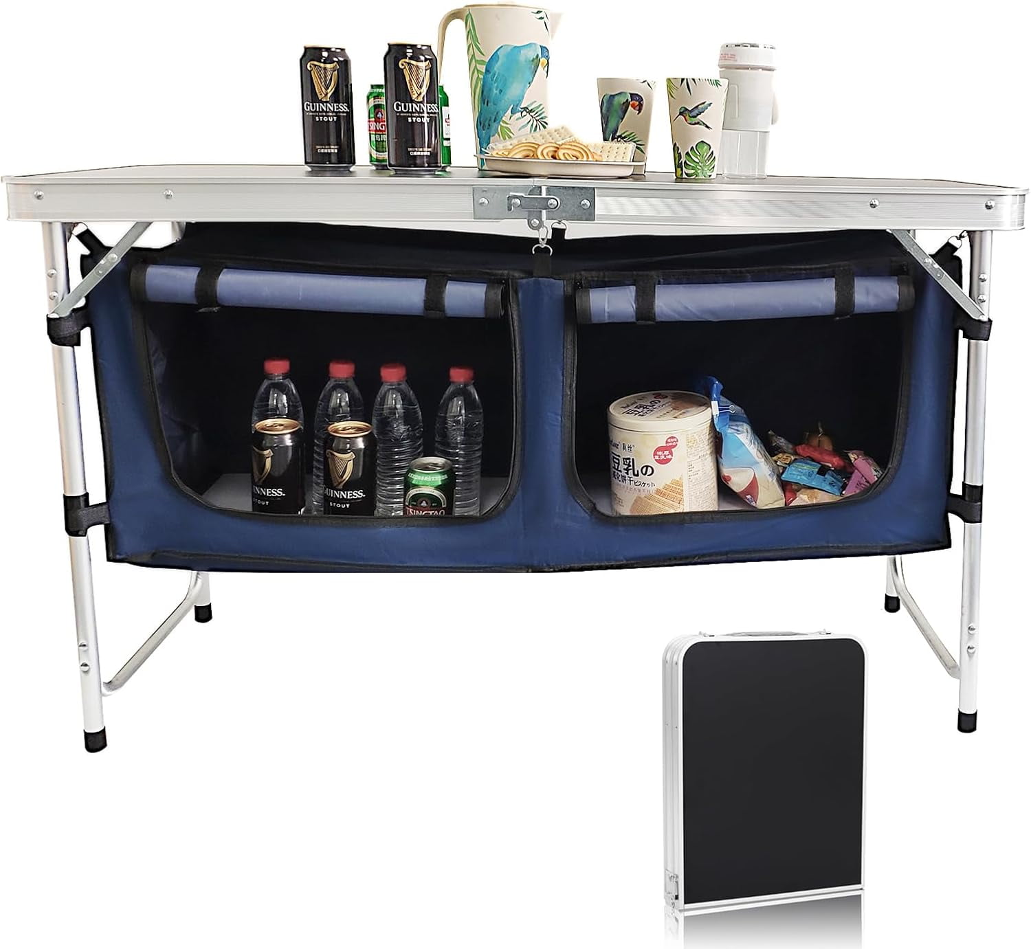 Camping folding aluminum table with adjustable table legs, suitable for ...