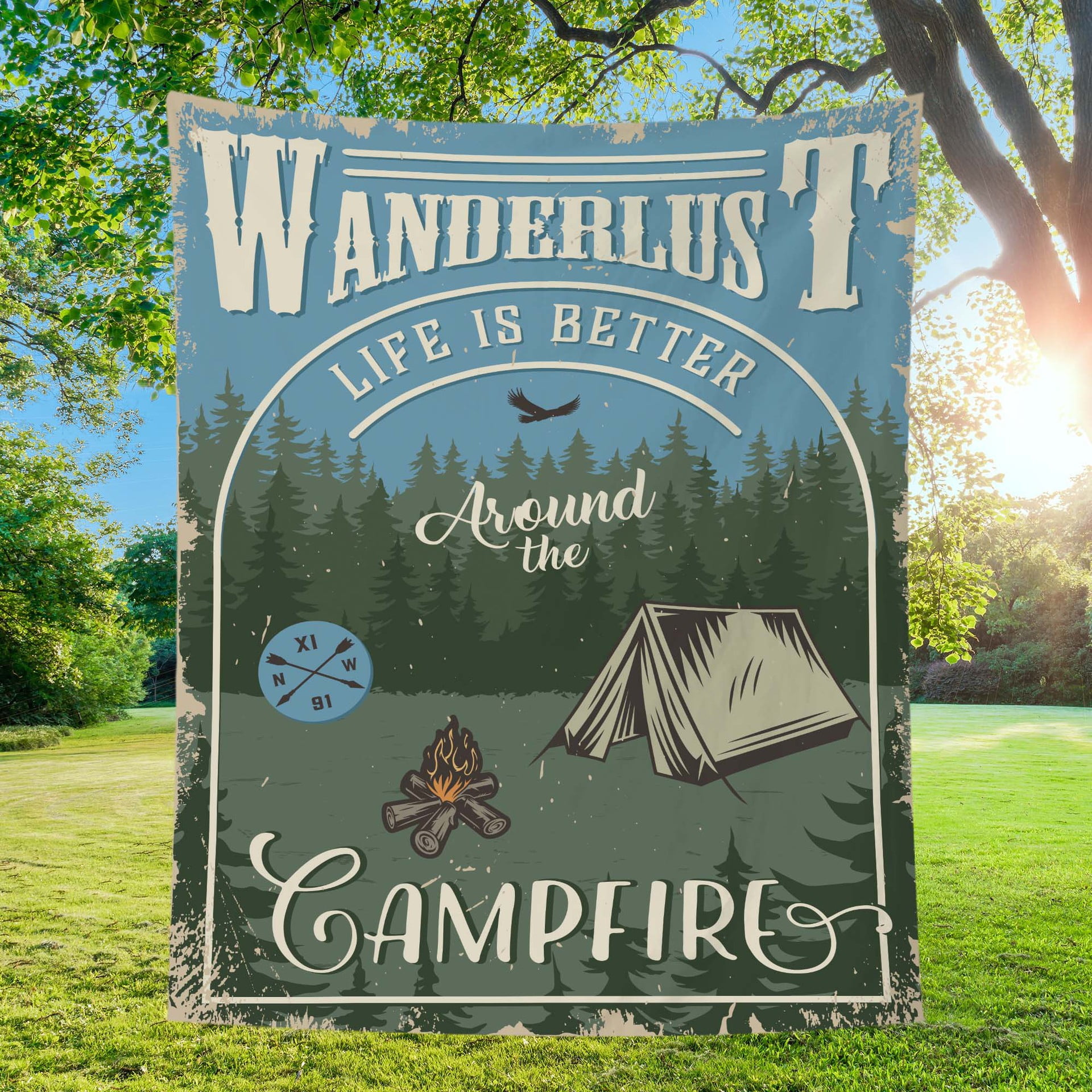 Camping hanging cloth background tapestry wall art home decoration ...