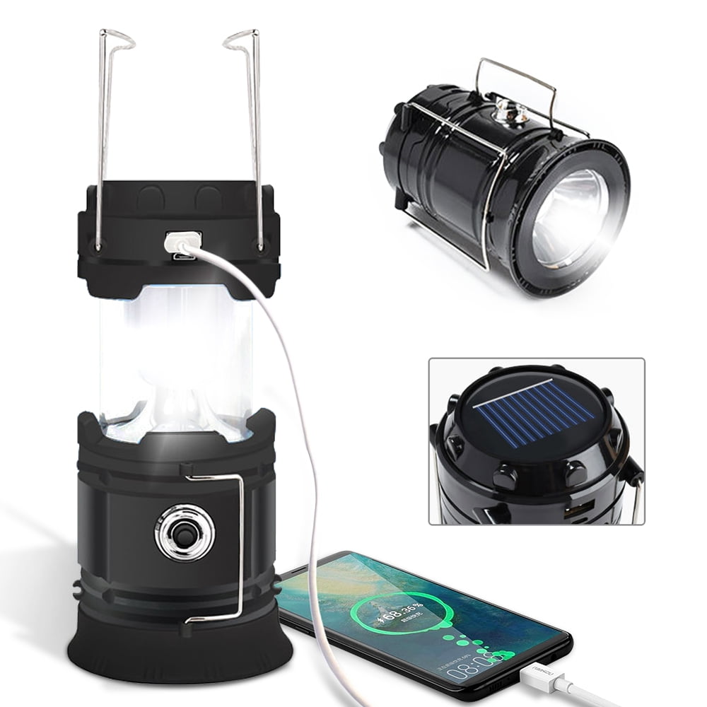 Camping lamp, Portable Collapsible Led Lantern Outdoors Usb Solar ...