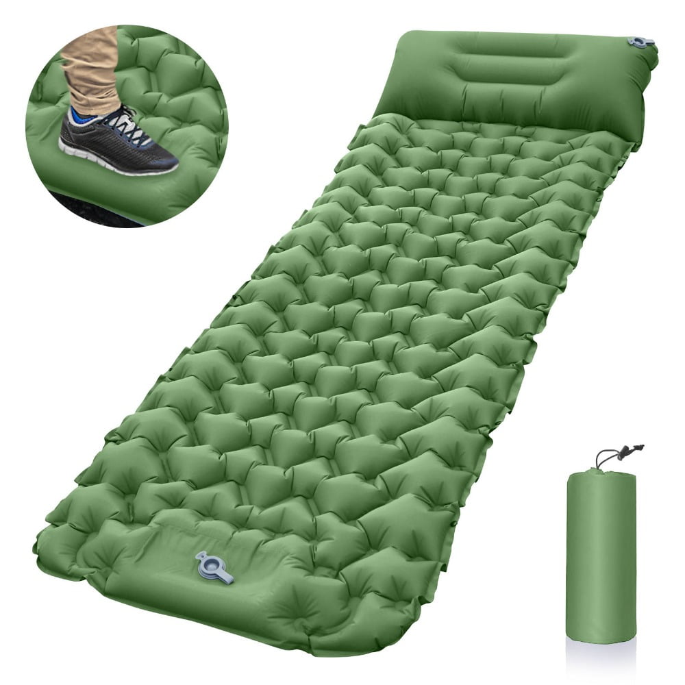 Camping sleeping mat, ultra light camping mattress with pillow, built ...